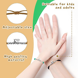 Sureio 48 Pcs Sports Gifts Bulk Sports Ball Bracelet Team Gifts Rope Braided Charm Bracelet Sport Birthday Party Favors for Girls Boys Kids (Basketball)