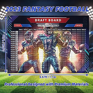 Fantasy Football Draft Board 2023-2024 Kit, 2023 Fantasy Football Draft Kit Large 14 Teams 20 Rounds, Waterproof Coated Premium Color, 580 Player & 80 Blank Sticker Labels Fantasy Draft Board Kit