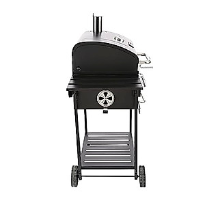 Royal Gourmet 24-Inch Charcoal Grill with Foldable Side Table, 490 Square Inches Heavy-duty BBQ Grill, Perfect for Outdoor Picnics Patio Garden and Backyard Grilling, Black,CD1824G