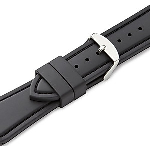 Hadley-Roma 18mm 'Men's' Rubber Watch Strap, Color:Black (Model: MS3445RA 180)