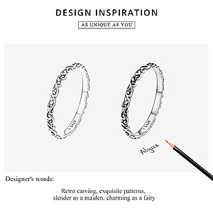 Lorrifal 925 Sterling Silver Handmade Fashion Retro Women's Plain Thin Ring Promise Love for Her | 2mm Width Comfort Fit Multi Size 7