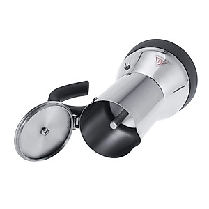 Stovetop Espresso Maker with 3-Layer Design, 200/300ml Electric Stainless Steel Espresso Coffee Mocha Pot Electric Coffee Maker, 360° Rotation Moka Pot for Home Office(300ml)