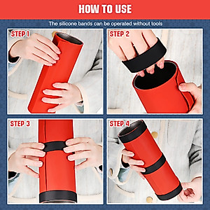 6 Pack Silicone Bands for Tumbler Elastic Sublimation Paper Holder Ring Bands Wrapping Prevent Ghosting Sublimation Tight Fitting Heat Resistant for Tumbler Accessories