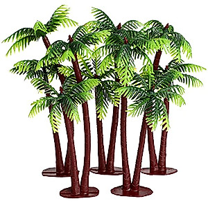 BESPORTBLE Palm Tree Decor Simulation Tree Miniature Tree Landscape Fish Tank Landscaping Plant Tree Prop Model Decoration 5Pcs (Green)