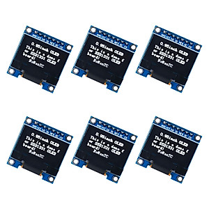 UMLIFE 0.96" 7 Pin SPI 128x64 OLED Display Module, 6PCS 0.96 Inch SSD1306 LCD Display Module 12864 Characters DC3-5V for 51 STM32 for Arduino
