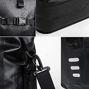 Rhinowalk 20L Bike Bag Waterproof Bicycle Pannier Rear Seat Bag for Cycling Bicycling Traveling Riding, Black