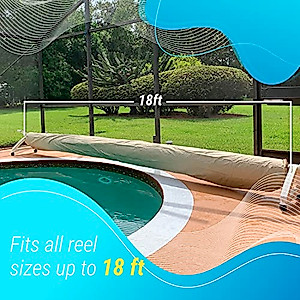 Solar Pool Covers for Inground Pools, Pools Reel up to 18FT, Heavy Duty Waterproof Solar Blanket Cover for Pool