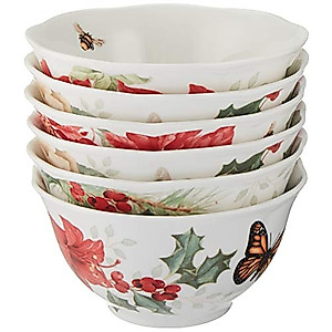 Lenox 880092 Butterfly Meadow Holiday 6-Piece Rice Bowl Set