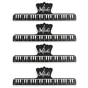 LQ Industrial Music Page Holder 4PCS 15mm Black Plastic Music Score Fixed Clips Book Paper Holds Musical Note Clamps for Guitar Violin Piano Player