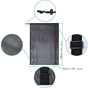 Heavy Duty Sports Ball Bag,Drawstring Mesh Ball Bags Extra Large Soccer Ball Bag Work for Coach, Basketball,Football, Volleyball,BaseBall and Swimming Gears with Adjustable Strap (Black)