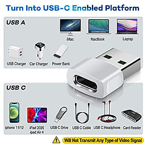 Basesailor USB to USB C Adapter 3 Pack,Zinc Alloy Type C Female to A Male Charger Block-Converter for iPhone 12 13 14 Pro Max,Airpods,iPad 8 10 Air 4 5 Mini 6,Samsung Galaxy Z Fold Flip S23 A53 Watch