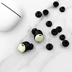 Memory Foam Tips Compatible with Pixel Buds Pro Ear Tips Eartips, 6 Pairs No Silicone Pain Noise Reduce Comfortable Fit in Case Earplug Compatible with Google Pixel Buds Pro - S/M/L Black