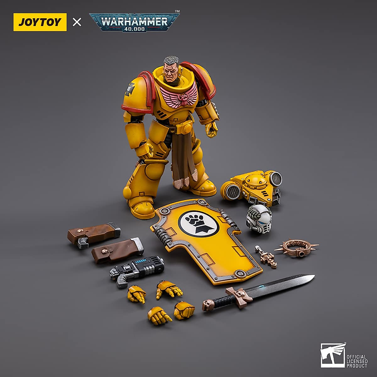 JOYTOY Warhammer 40,000 1/18 Action Figure Imperial Fists Veteran Brother Thracius Model(5.1Inch)