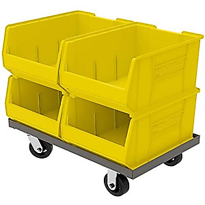 Akro-Mils 30289 Super-Size AkroBins Plastic Storage Bins, Space-Saving Stackable Bins for Garage Organization Bins, Classroom Organization, Warehouses, 24-Inch L x 18-Inch W x 12-Inch H, Yellow, 1-Pack