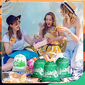 Aliceset 12 Pcs Camp Bachelorette Getting Lit Gift Bags Getting Hitched Bridesmaid Drawstring Bag Bridal Shower Camp Bachelorette Decorations Reusable Bachelorette Party Drawstring Backpacks