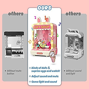 Skirfy Claw Vending Machine - Mini Arcade Game for Kids Ages 6-10, with Lights & Watch - Trendy Birthday Gift for Girls