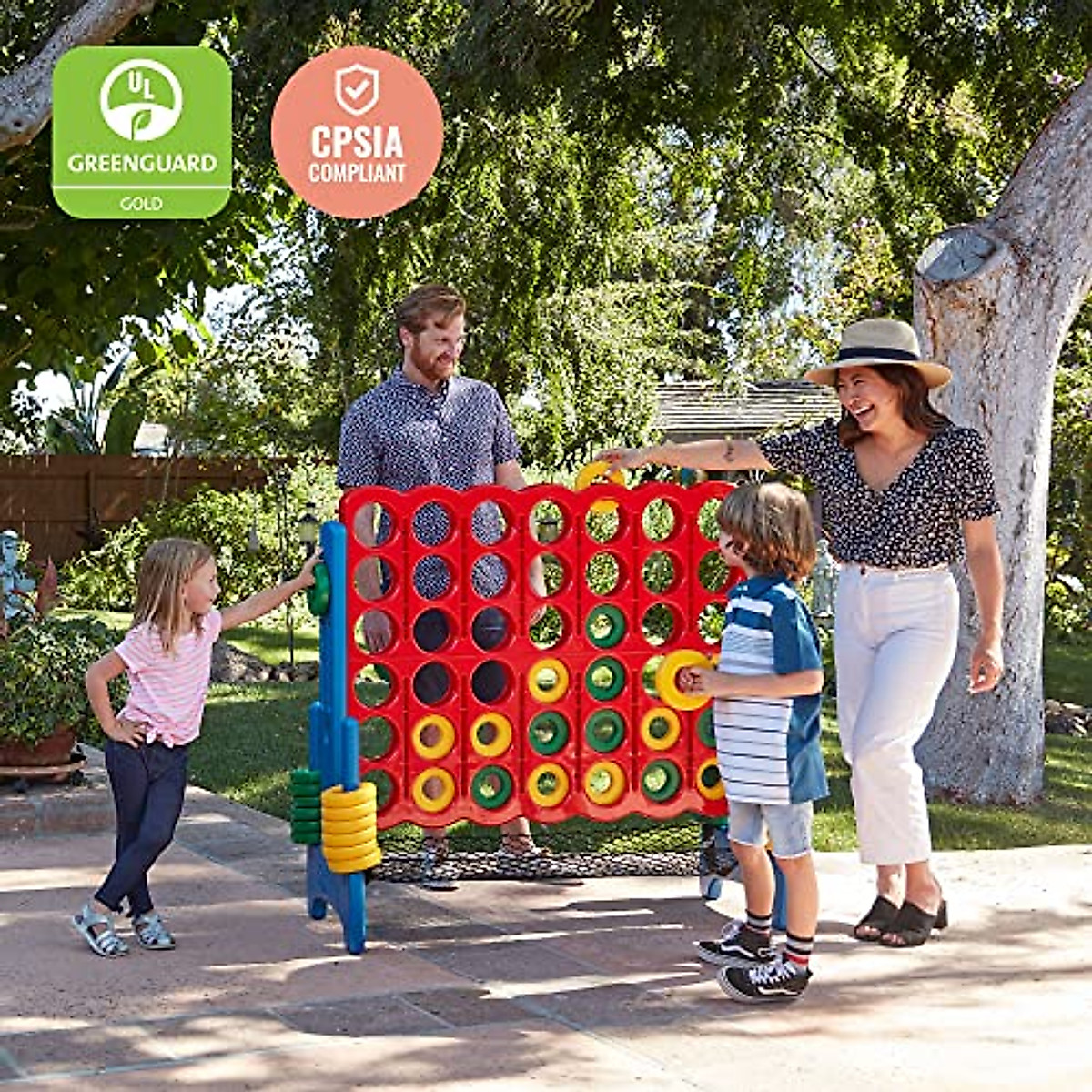 ECR4Kids Jumbo 4-To-Score with Mesh Net and Carry Bag, Giant Game, Assorted