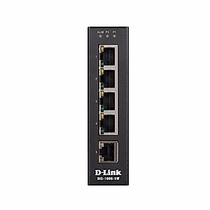 D-Link 5-Port Gigabit Industrial Unmanaged Switch | 5 10/100/1000BASE-T Ports | L2 | Fanless | Plug and Play (DIS-100G-5W)