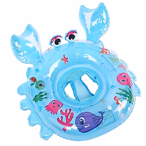 O-Toys Pool Floats for Baby Toddlers Inflatable Float Raft Water Swimming Ring Floating Boat for Kids Crab Blue