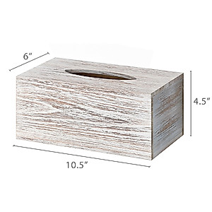 Barnyard Designs Rustic Distressed Wooden Rectangular Tissue Box Cover - Decorative Bathroom Facial Tissue Box Holder Farmhouse Country Decor, 10.5” x 6” x 4.5”