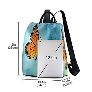 senya Women's Fashion Backpack Purses Handbags Monarch Butterfly Shoulder Bag Travel bag
