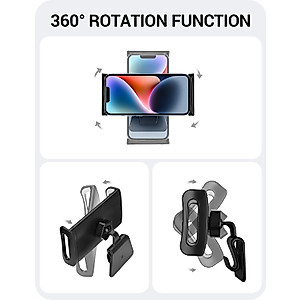 BASENOR 2025 Upgraded Tesla Model Y Model 3 Model S Model X LR/Plaid Tablet Holder Headrest Tablet Mount, 360° Adjustable Travel Rotation Tesla Car Headrest Stand Cradle Accessories