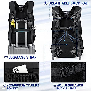 NUBILY Laptop Backpack 17 Inch Waterproof Travel Backpack TSA Friendly Extra Large College Backpack 17.3 Business Computer Backpack Men Women with USB Charging Port Bookbag Gaming Backpack Black 45L