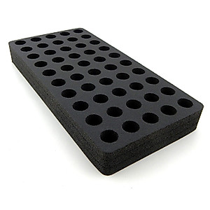 Polar Whale HPLC 4ml Vial Rack Black Foam Storage Rack Organizer Stand Transport Holds 50 Vials Fits up to 15mm Diameter Vials
