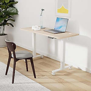 BANTI 40''x24''Height Adjustable Electric Standing Desk, Stand up Table, Sit Stand Home Office Desk with Splice Board, Maple Top