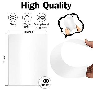 100 Sheets White Shimmer Cardstock 8.5 x 11 Certificate Paper, Goefun 80lb Pearlescent Paper for Invitations, Certificates, Crafts, DIY Cards