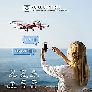 Holy Stone HS200 FPV Drone with Camera 720P HD Live Video for Adults and Kids RC Wifi Quadcopter with Voice App Control, Altitude Hold, 3D Flip, One Key Function, 2 Batteries, Easy to Fly for Beginners