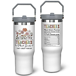 Soeufnwhf Teacher Tumbler Cup, 30oz Stainless Steel Travel Coffee Mug, Best Teacher Gifts for Women & Appreciation Week, Back To School