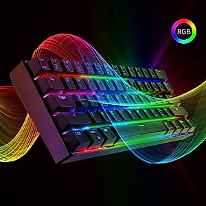 dsfen CK61 RGB Mechanical Gaming Keyboard OUTMU Blue Switches Keyboard 61 Keys Anti-ghosting with Backlight for Gaming Black