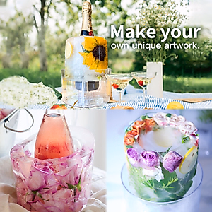 Ice Molds, Ice Bucket, Ice Mold Wine Bottle Chiller, DIY Champagne Cocktails Clear Bucket Freezer Chiller, Any Floral or Fruits Decoration for Party, Wedding and Celebration, Beautiful with Creative