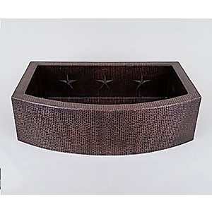Copper Farmhouse Round Apron Kitchen Sink Stars Design