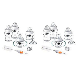 Tommee Tippee Closer to Nature Baby Bottle, Anti-Colic Valve, Breast-Like Nipple for Natural Latch, BPA-Free - Extra Slow Flow, 5 Ounce (2 Count) (Pack of 2)