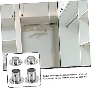 Alipis 8 Pcs Shower Curtain Rod Base Closet Pole Fasteners Closet Pole Support Wardrobe Pipe Holder Shower Bar for Curtain Boom Stand Round Curtain Rods Home Supply Towel Rod Socket Towel