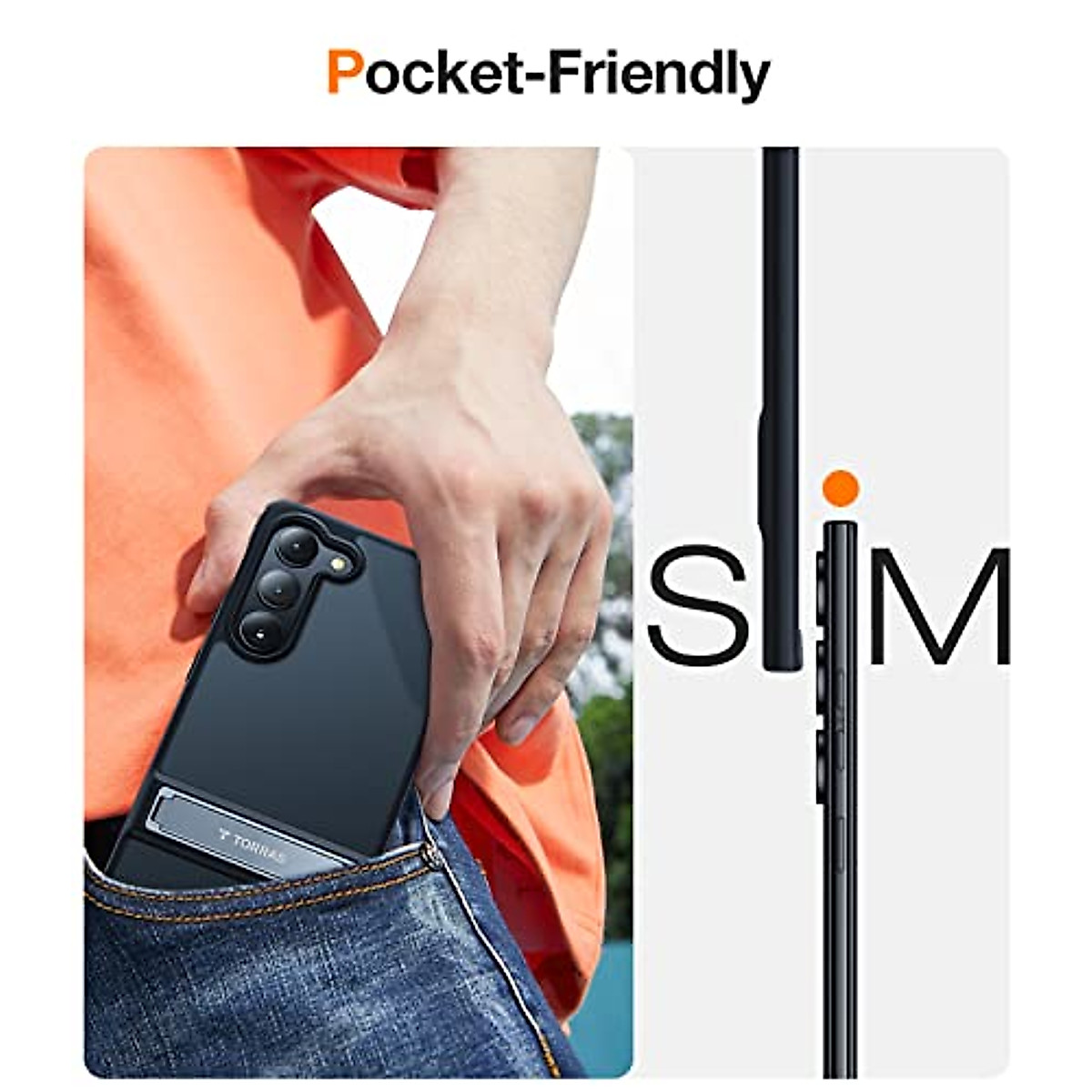 TORRAS MarsClimber for Samsung Galaxy S23 Plus Case, [3-Way Stand][MIL-STD Protection] Protective Translucent Matte Hard Back & Soft Silicone Edge Phone Case for Samsung S23 Plus Case 5G, Black