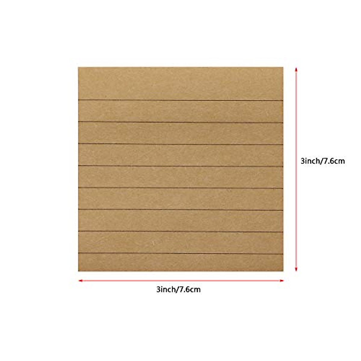 Mini Skater 3x3 Inches Bright Colored Lined Sticky Notes Self-Stick Memo with Line for Office School Home (Brown)