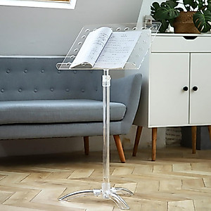 Portable Speaker Podium Stand Clear Acrylic Lecterns Height Adjustable Podium Firm and Stable Base Pulpits Speaking Lectern