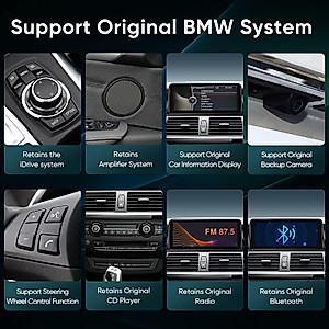 For BMW X5 E70 X6 E71 2011 2012 2013 CIC Upgrade Stereo Car Radio Qualcomm 665 (4GB + 64GB) Built-in 4G LTE Module GPS Navigation Wireless Apple CarPlay Android Auto 10.25 inch 1920 x 720 Touch Screen