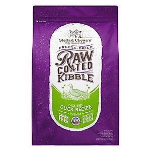 Stella & Chewy's Raw Coated Premium Kibble Cat Food – Grain Free, Protein Rich Meals – Cage-Free Duck Recipe – 5 lb. Bag