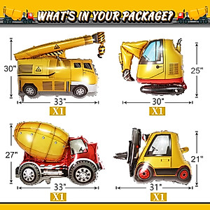 Construction Truck Balloons Construction Birthday Party Supplies Construction Trucks Party Decorations for Boys 3rd Birthday Party Construction Tractor Themed Birthday Party Favor