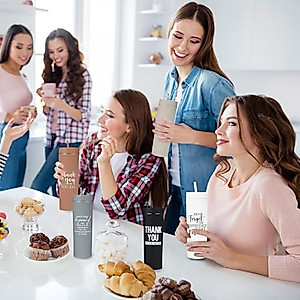 Rtteri 6 Pcs Veterinary Receptionist Week Gifts Nurse Appreciation Gifts Bulk Thank You Tumblers for Women Men 16oz Plastic Skinny Tumblers with Lids for Teacher Coworker Staff(Neutral Color)