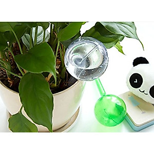 Warmshine 6 Pcs Garden Watering Globes Automatic Watering Globes Plant Self Watering Bulb Waterer Automatic Watering System,13cmx5cm/5.12inchx1.97inch (White&Green)
