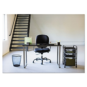 Safco 9717BL Onyx Round Mesh Wastebasket Steel Mesh 5gal Black