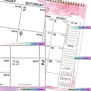 2023-2024 Wall Calendar - Jul. 2023 - Dec. 2024, 18 Months Hanging Wall Calendar 2023-2024, 15" x 11.5", Spiral Twin-Wire Binding, Large Blocks with Julian Dates