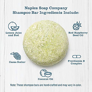 Naples Soap Company Solid Shampoo Bar for All Hair Types – Eco-Friendly, Free of Parabens, Alcohol, Pthalates – Handmade, pH Balanced, Hydrating Haircare, Lasts 50-75 Uses – Coconut Lime, 1.75 oz