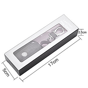 Royalfox(TM) Luxury 3 Buttons Genuine Leather Smart keyless Entry Remote Key Fob case Cover for BMW 1 2 4 5 6 Series,for bmw old smart key,with Keychain