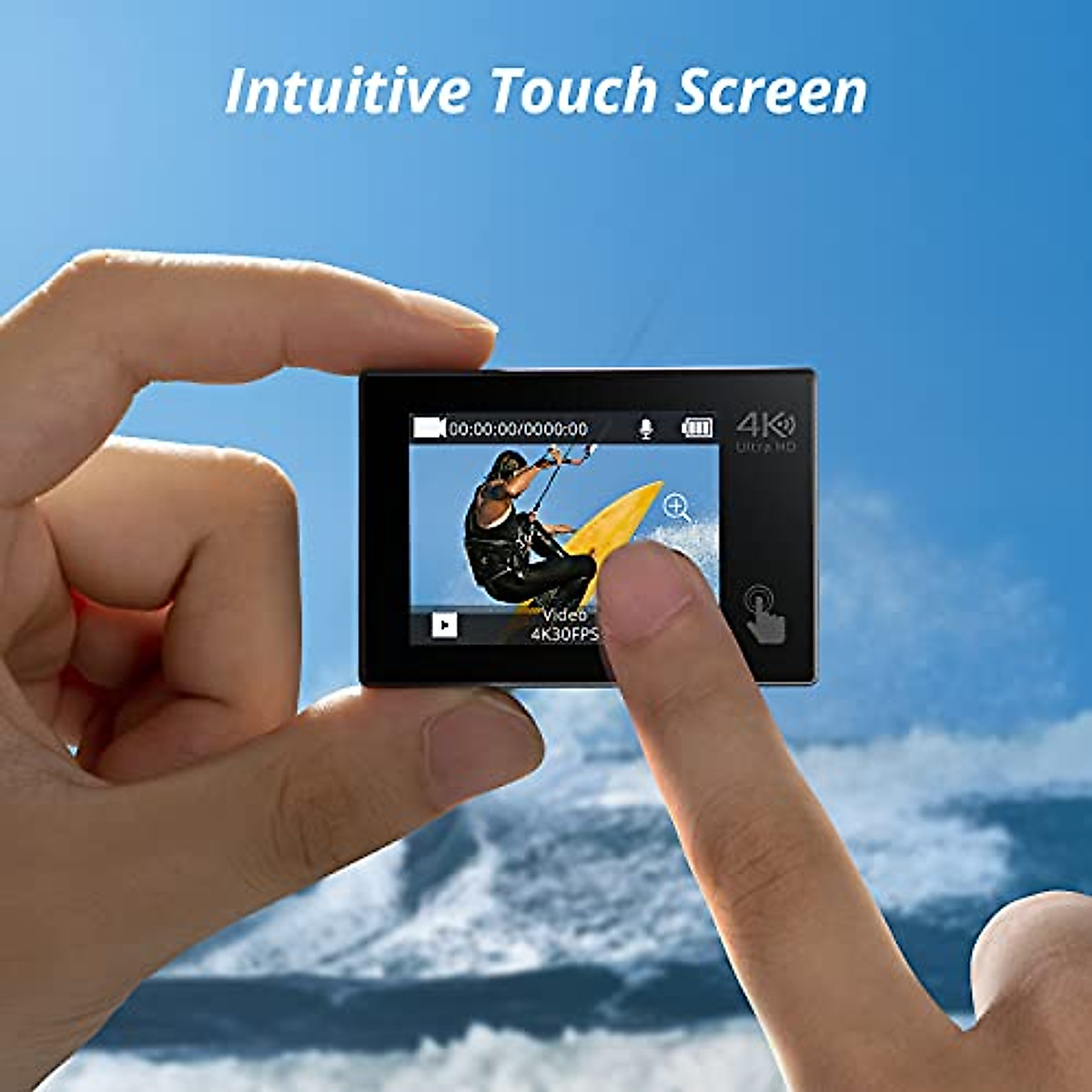 AKASO Brave 4 Pro 4K30FPS Action Camera - 131ft Underwater Camcorder Waterproof Camera with Touch Screen Advanced EIS Remote Control 5X Zoom Underwater Camera Support External Mic